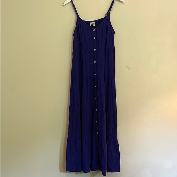 Universal Thread | Dresses | Universal Thread Blue Maxi Dress Button ...